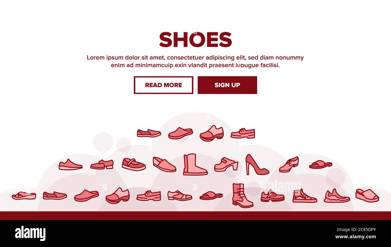 Shoes Footwear Shop Landing Header Vector Stock Vector Image & Art - Alamy