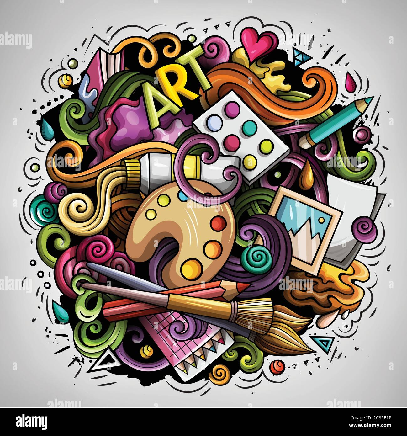 Cartoon vector doodles Art and Design illustration Stock Vector Image ...