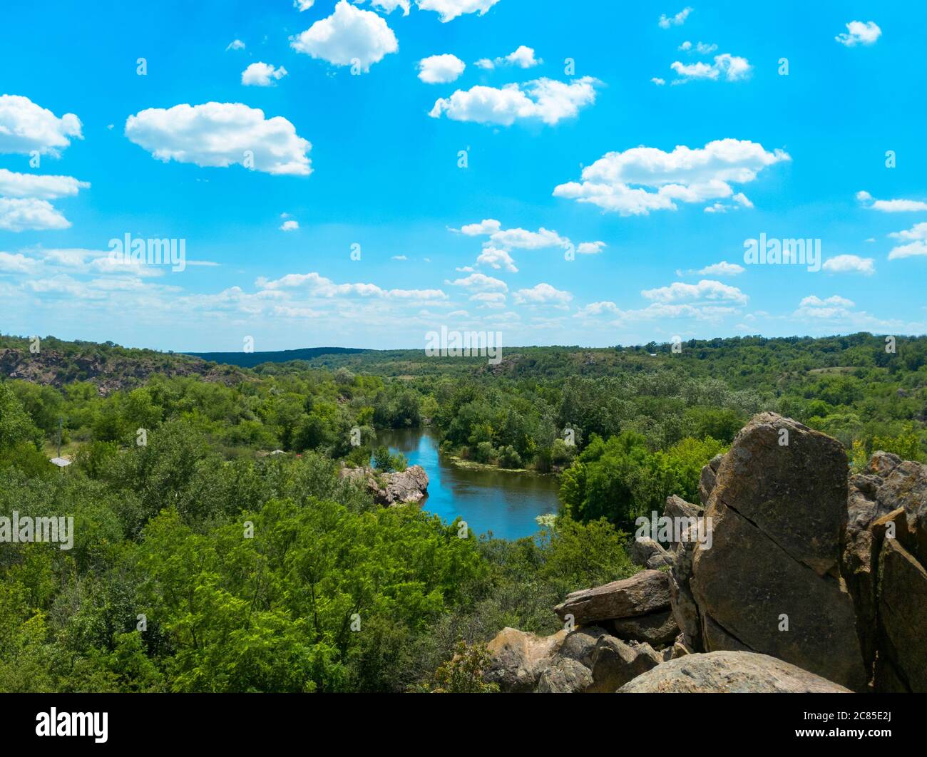 The view from top to the southern bug river. Bug Guard national nature ...
