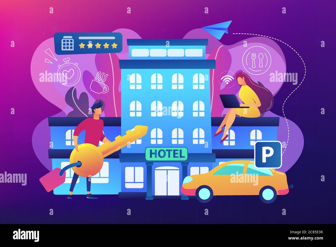 All-inclusive hotel concept vector illustration Stock Vector Image ...