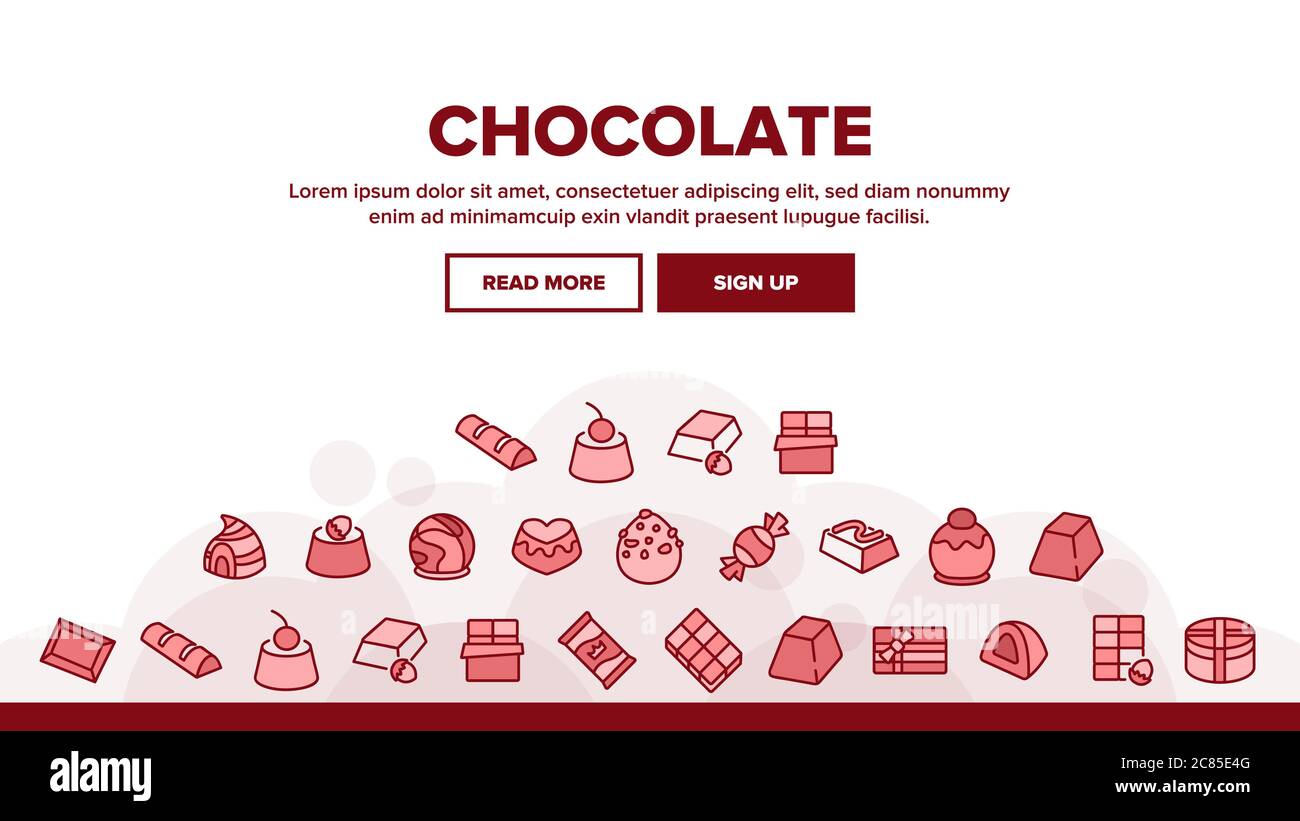 Chocolate Sweet Food Landing Header Vector Stock Vector Image & Art - Alamy