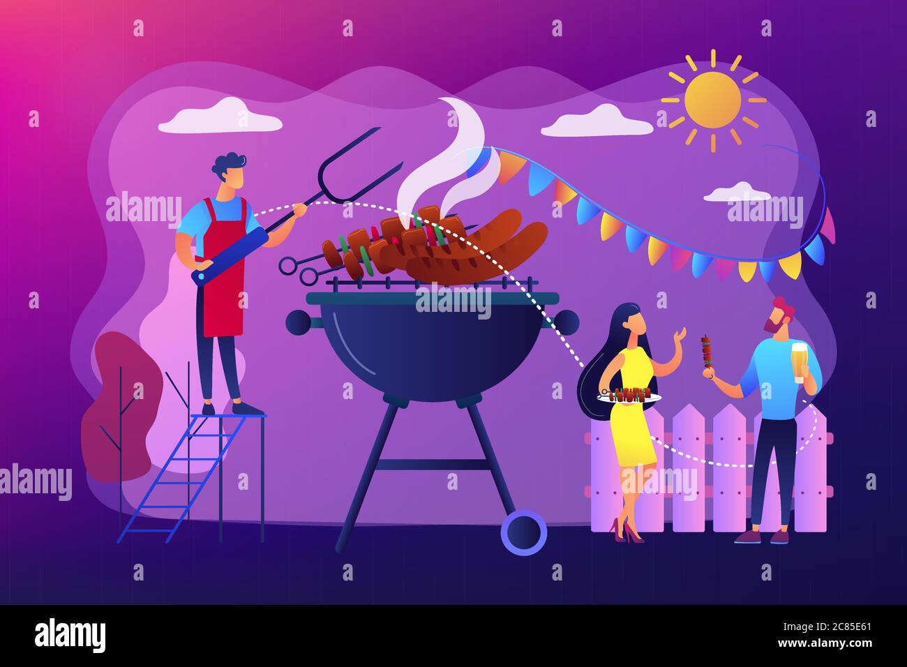 Backyard party concept vector illustration Stock Vector Image & Art - Alamy