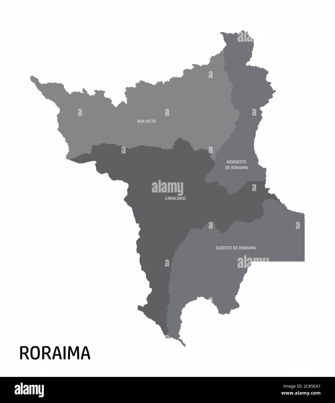 Roraima State regions map Stock Vector Image & Art - Alamy