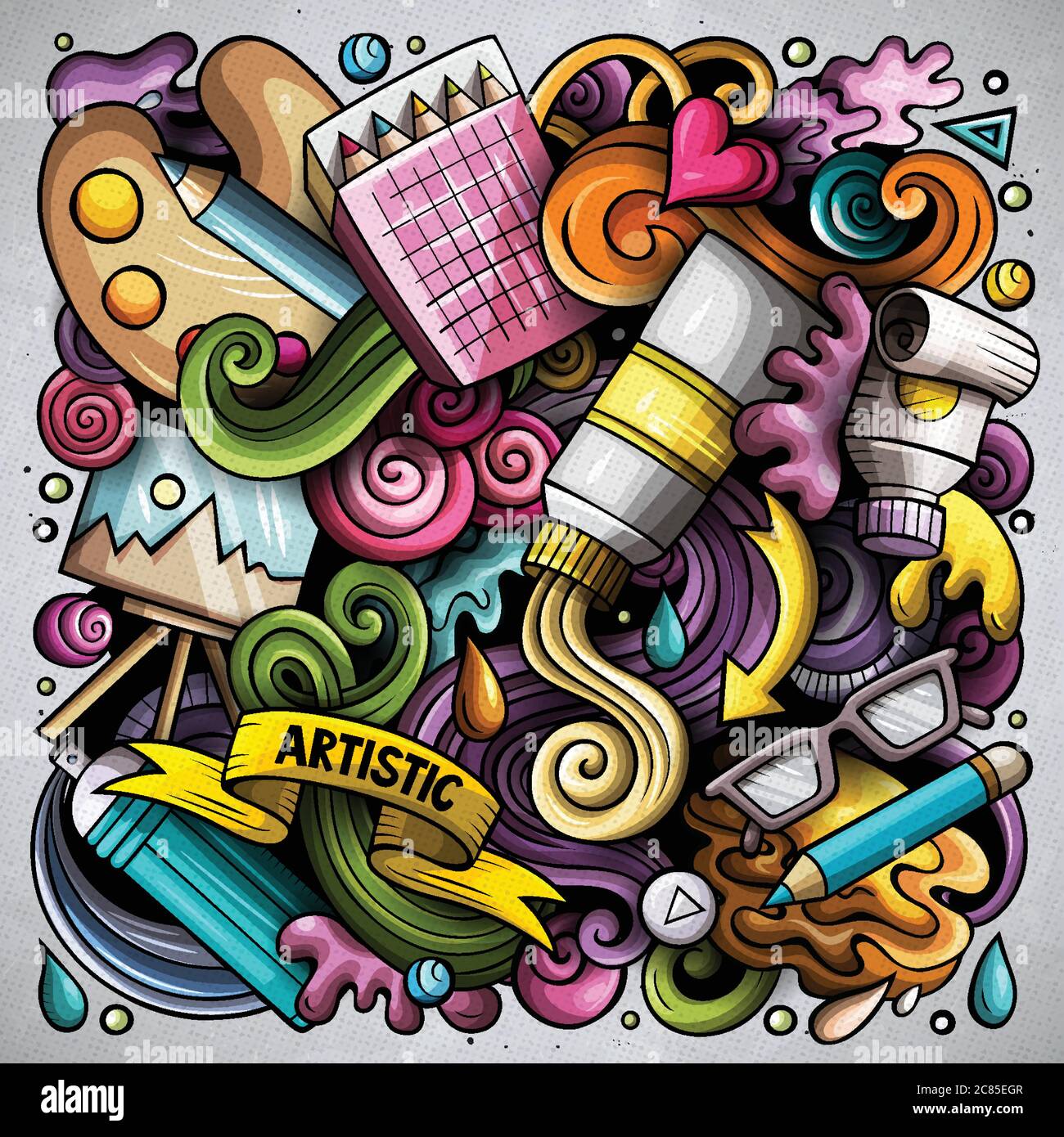 Cartoon vector doodles Art and Design illustration Stock Vector Image ...