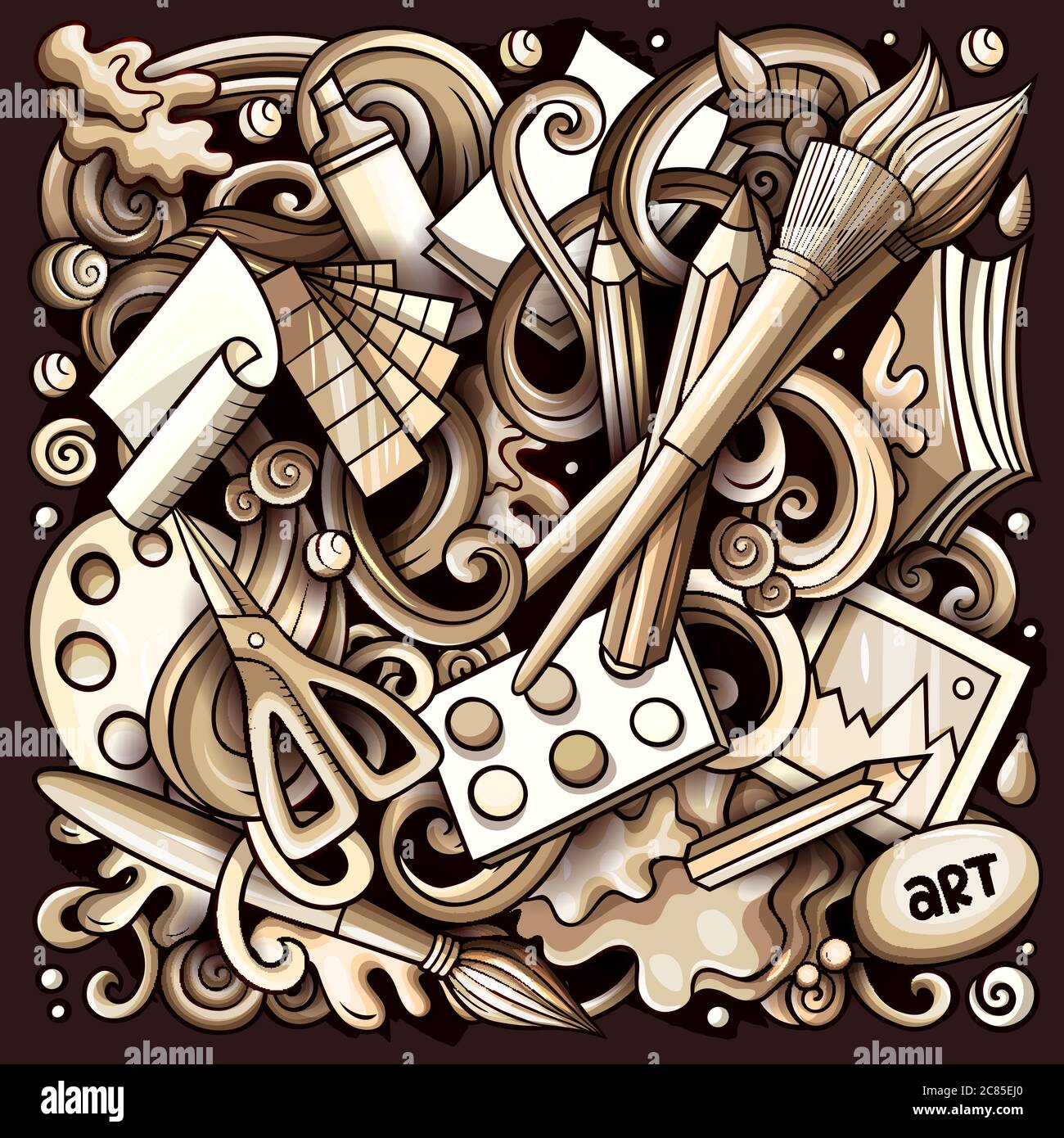 Cartoon vector doodles Art and Design illustration Stock Vector Image ...