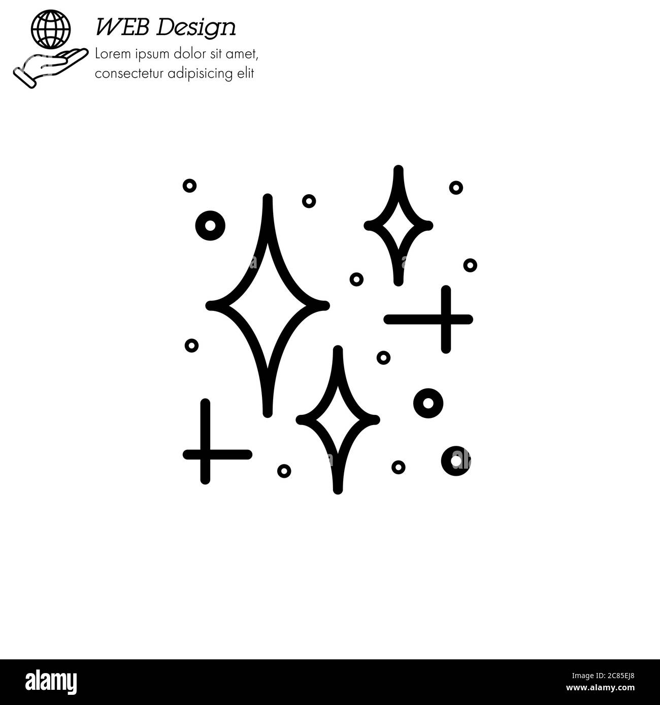 star cluster icon thin line, linear, outline vector. star cluster ...