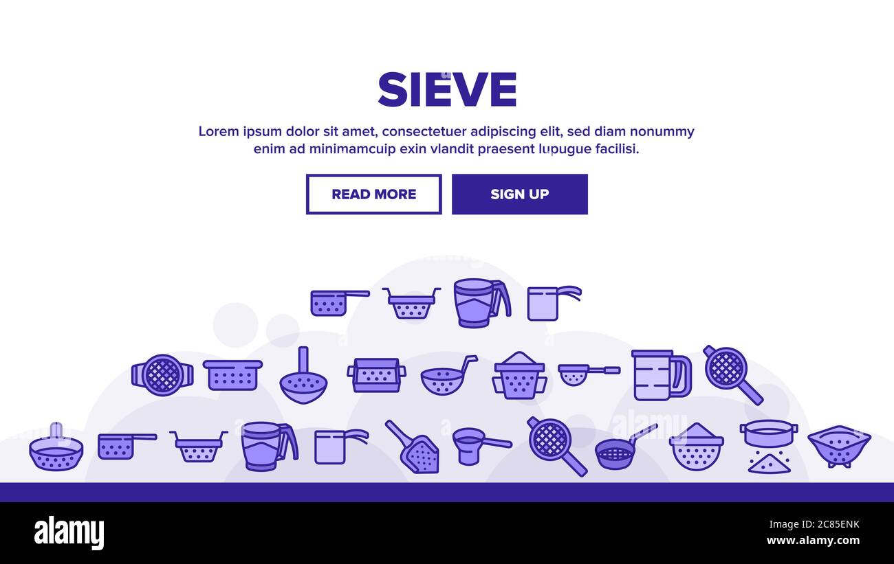 Sieve Kitchen Utensil Landing Header Vector Stock Vector Image & Art ...