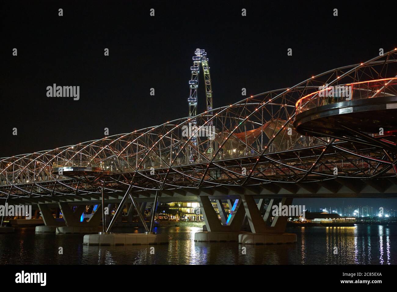 The Double Helix Bridge Over The Singapore River At Marina Bay After ...
