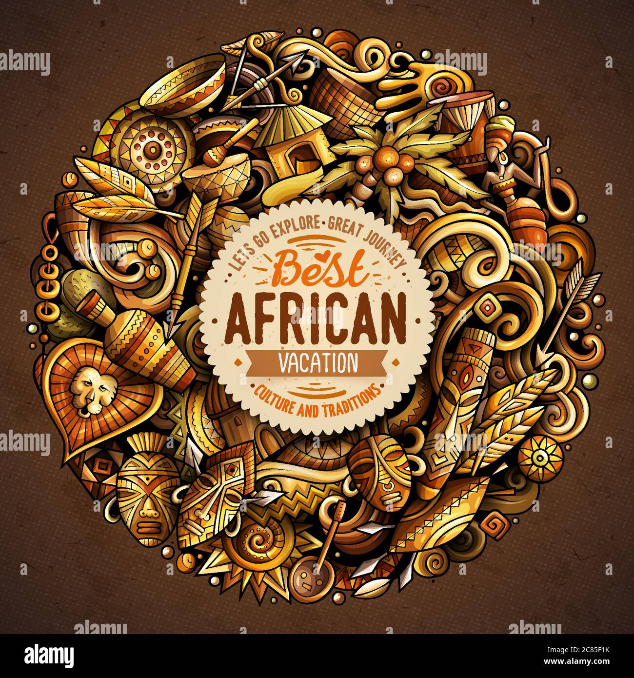 Cartoon vector doodles Africa illustration Stock Vector Image & Art - Alamy