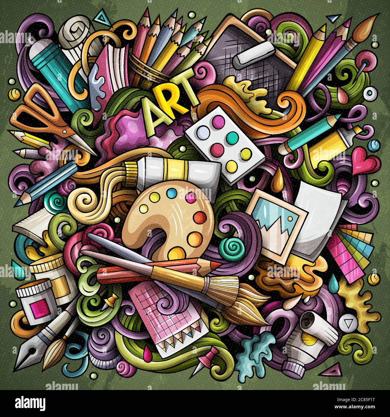 Cartoon vector doodles Art and Design illustration Stock Vector Image ...