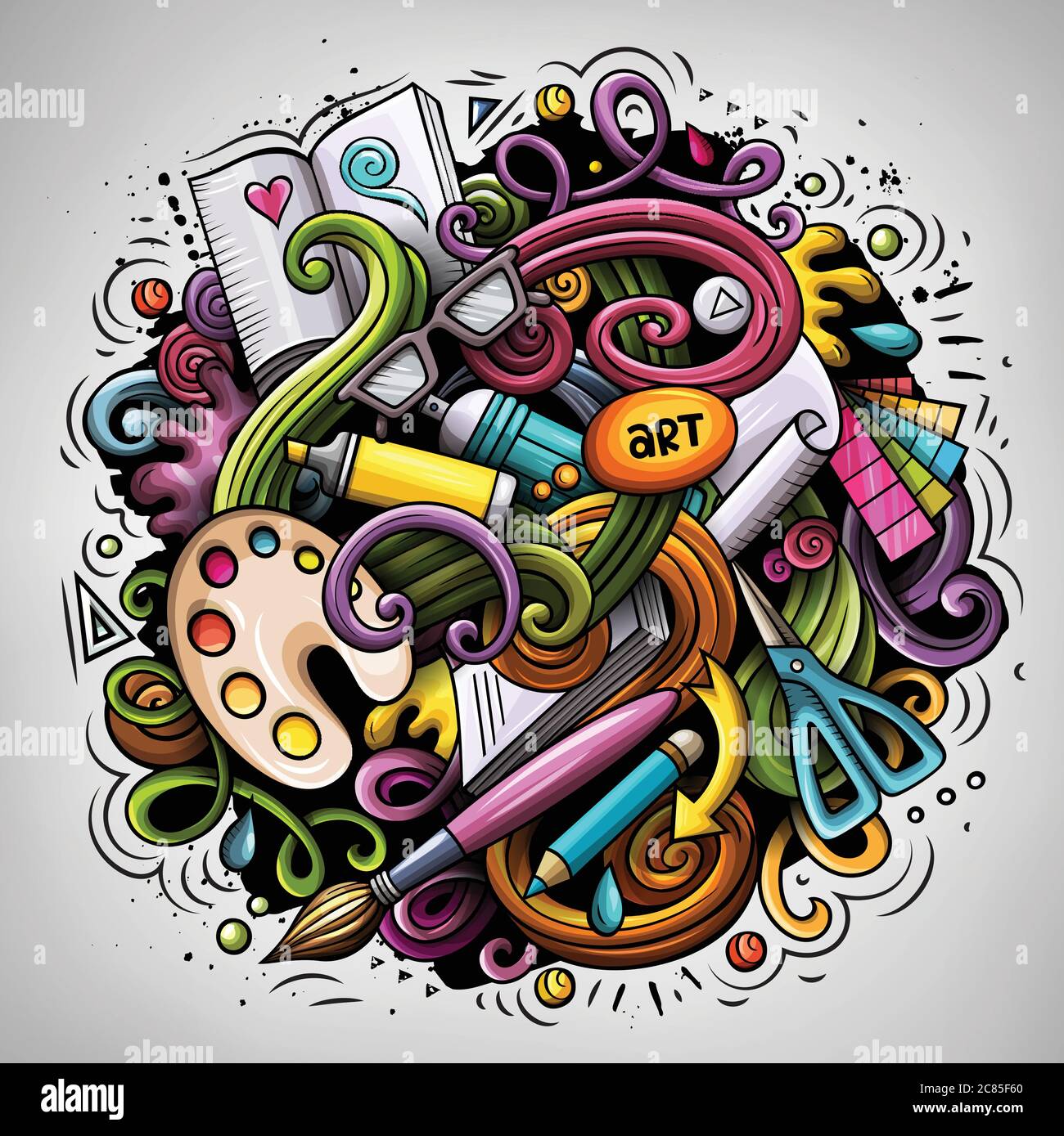 Cartoon vector doodles Art and Design illustration Stock Vector Image ...