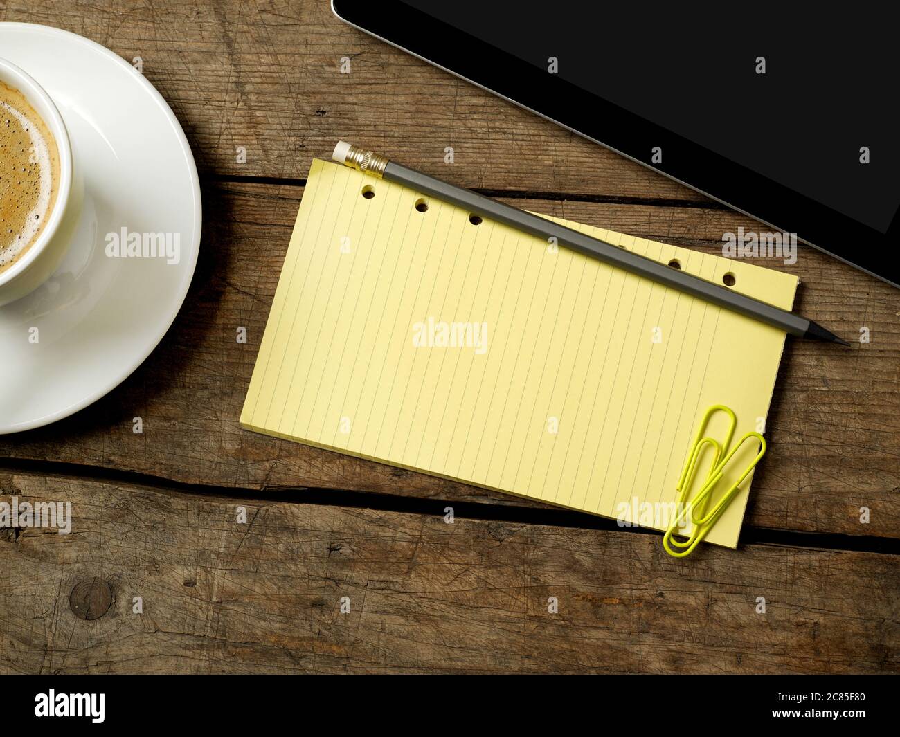 Blank adhesive notes on desk Stock Photo - Alamy