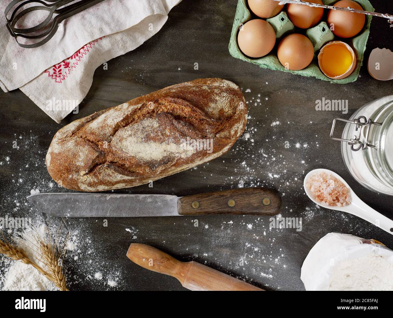 Bread and baking ingredients Stock Photo - Alamy