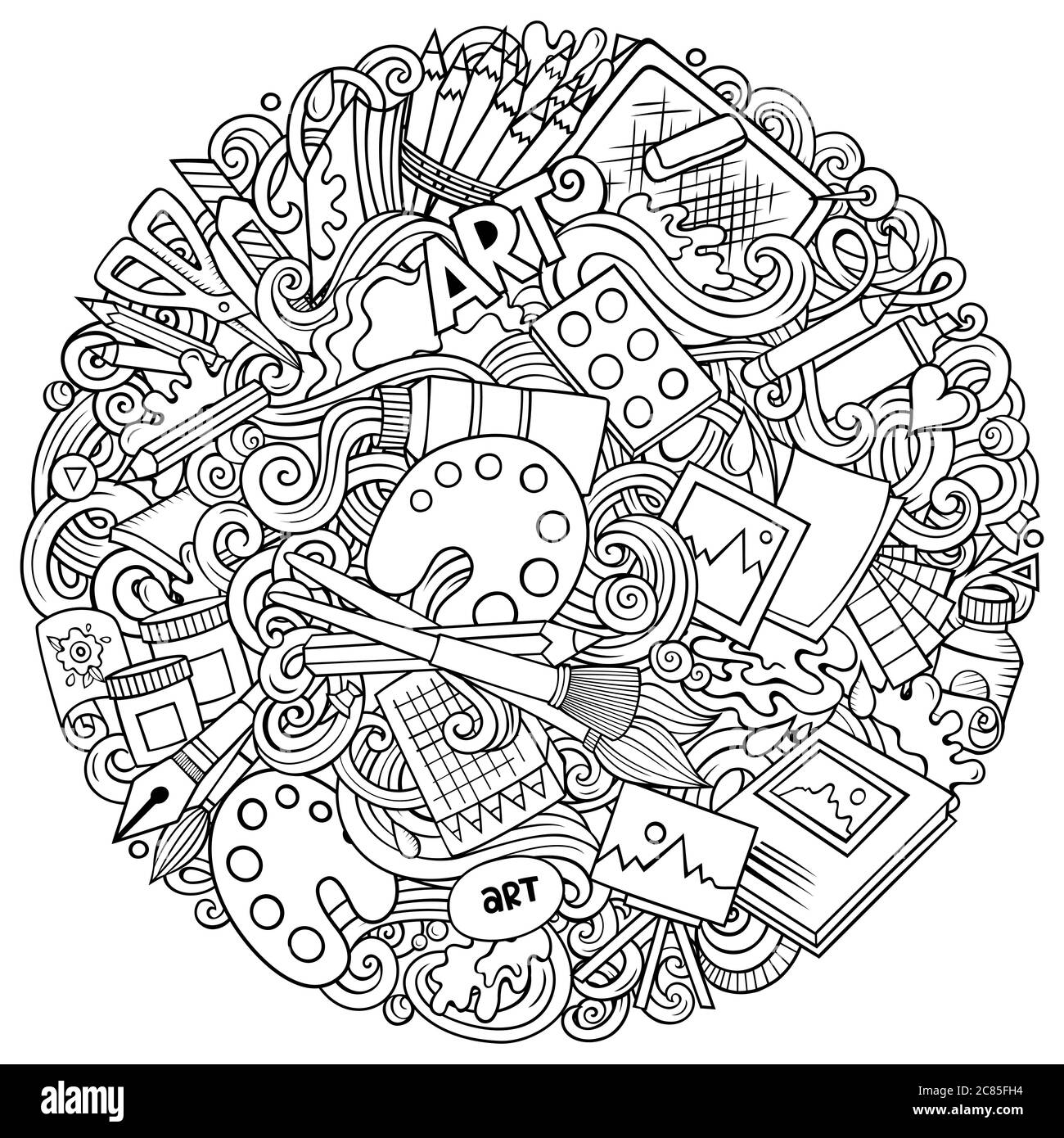 Cartoon vector doodles Art and Design illustration Stock Vector Image ...