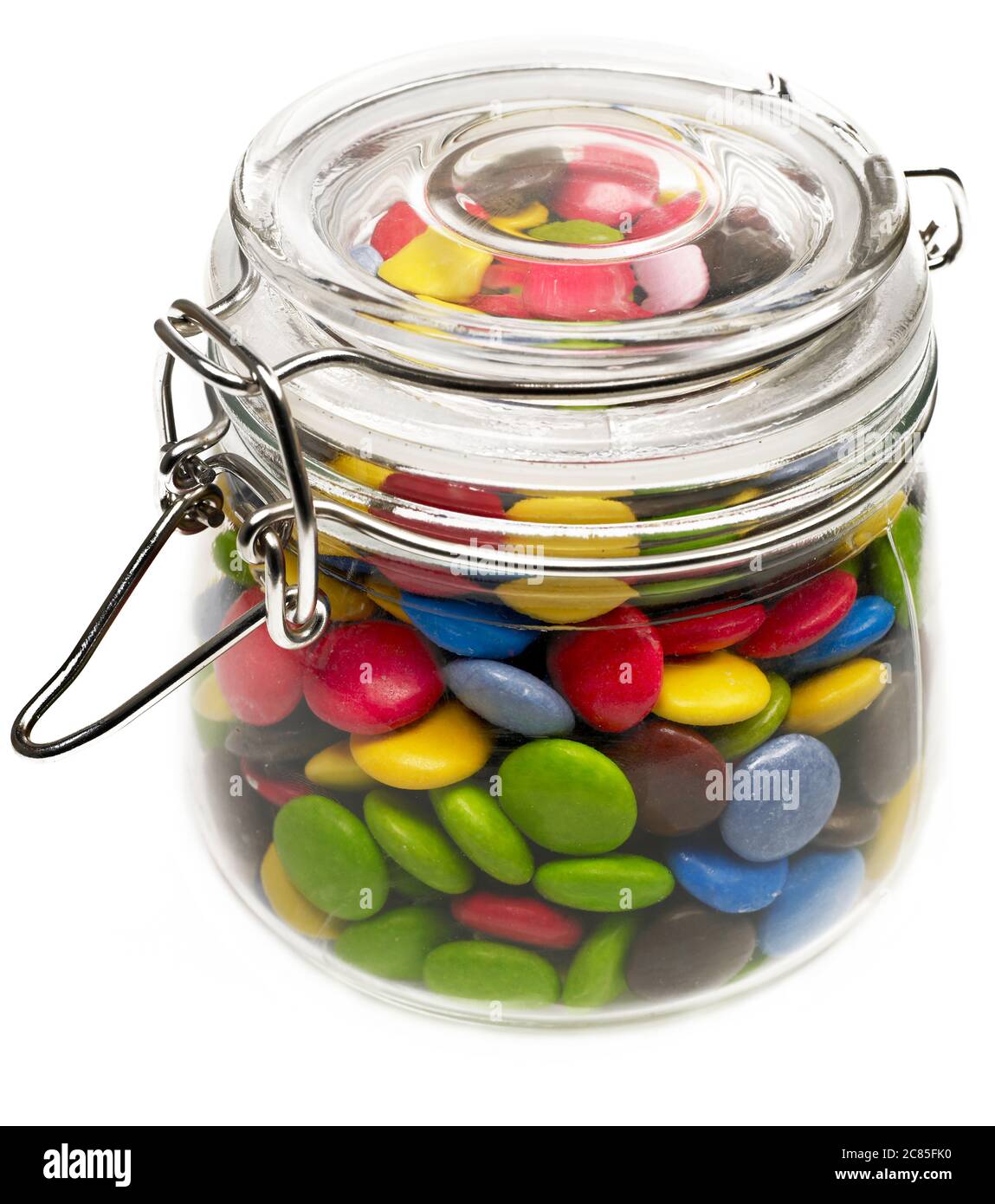 Candy jar isolated on white Stock Photo - Alamy