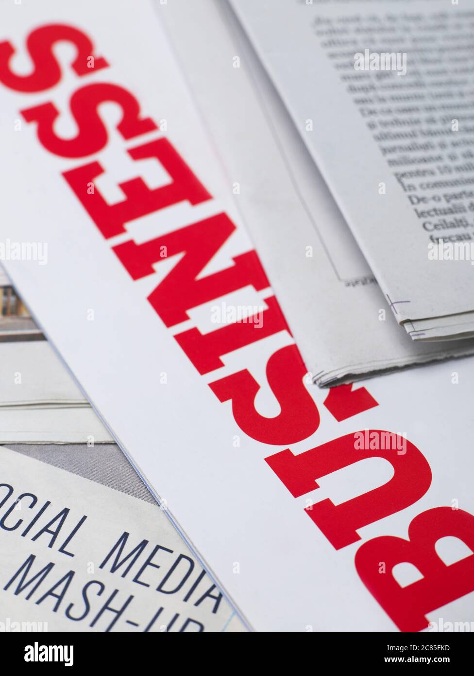 Business newspaper close-up Stock Photo - Alamy