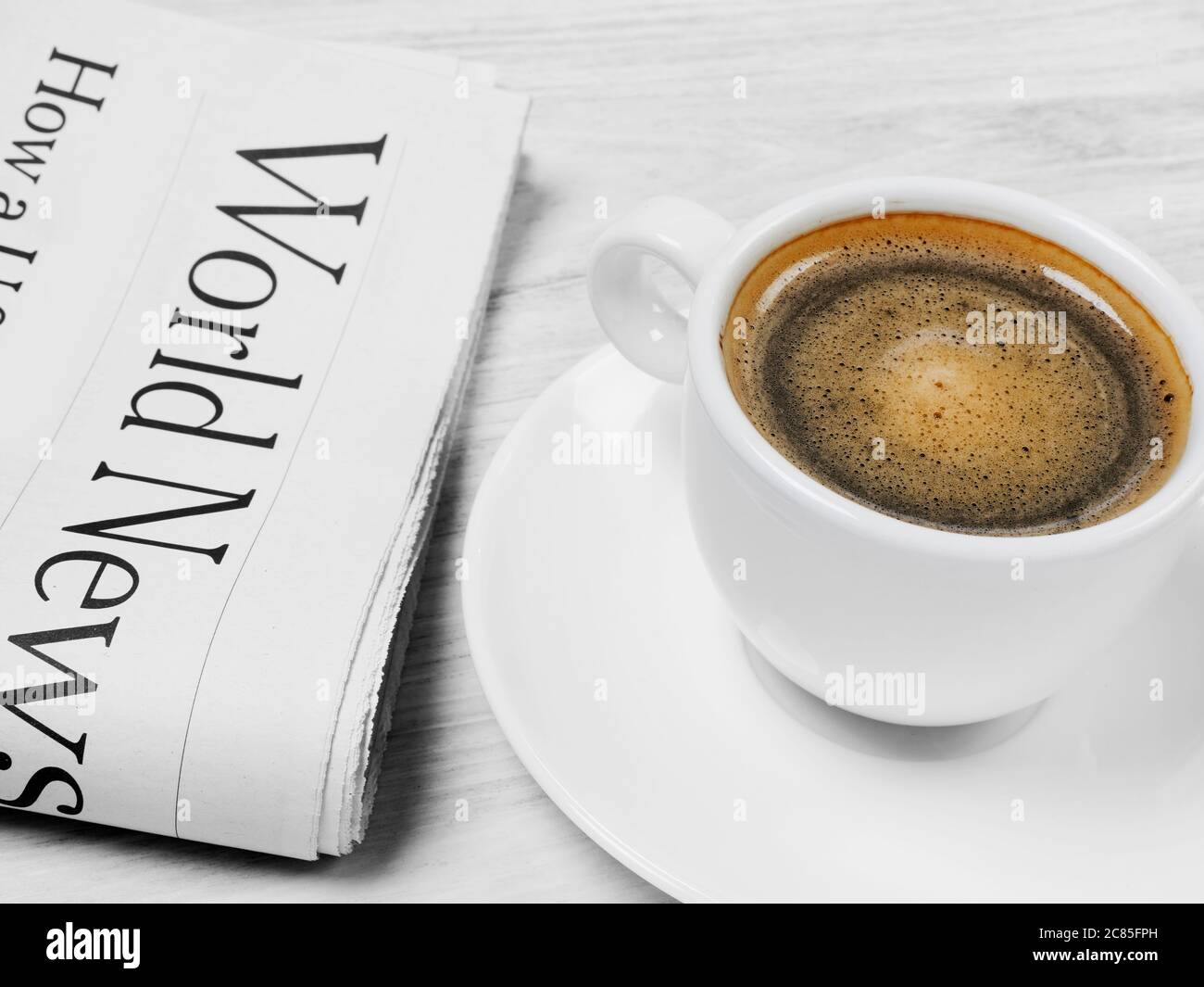 Coffee and newspaper Stock Photo - Alamy