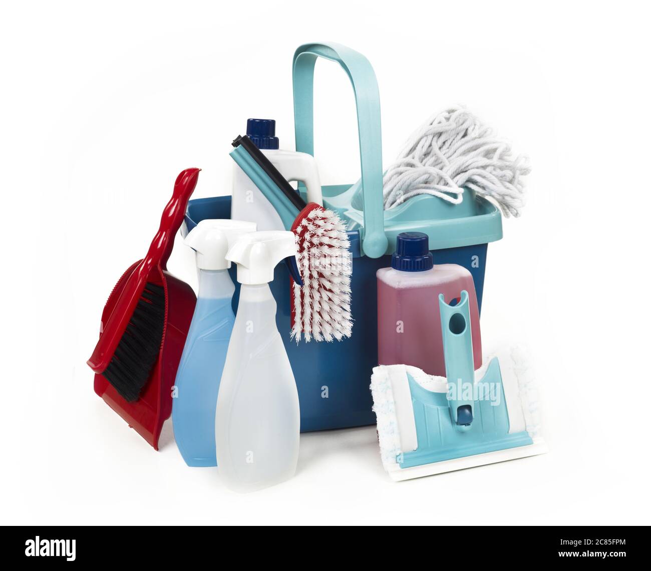 Cleaning products isolated Stock Photo - Alamy
