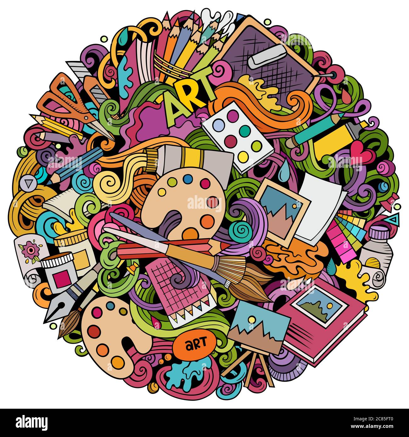 Cartoon vector doodles Art and Design illustration Stock Vector Image ...