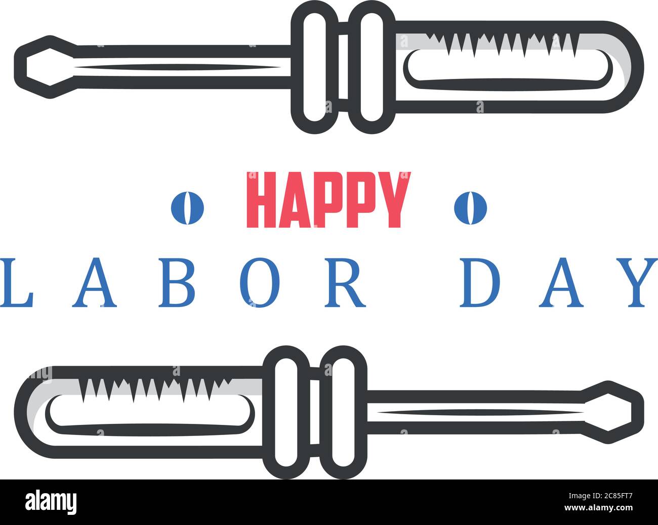 happy labor day celebration, screwdriver tool vector illustration ...
