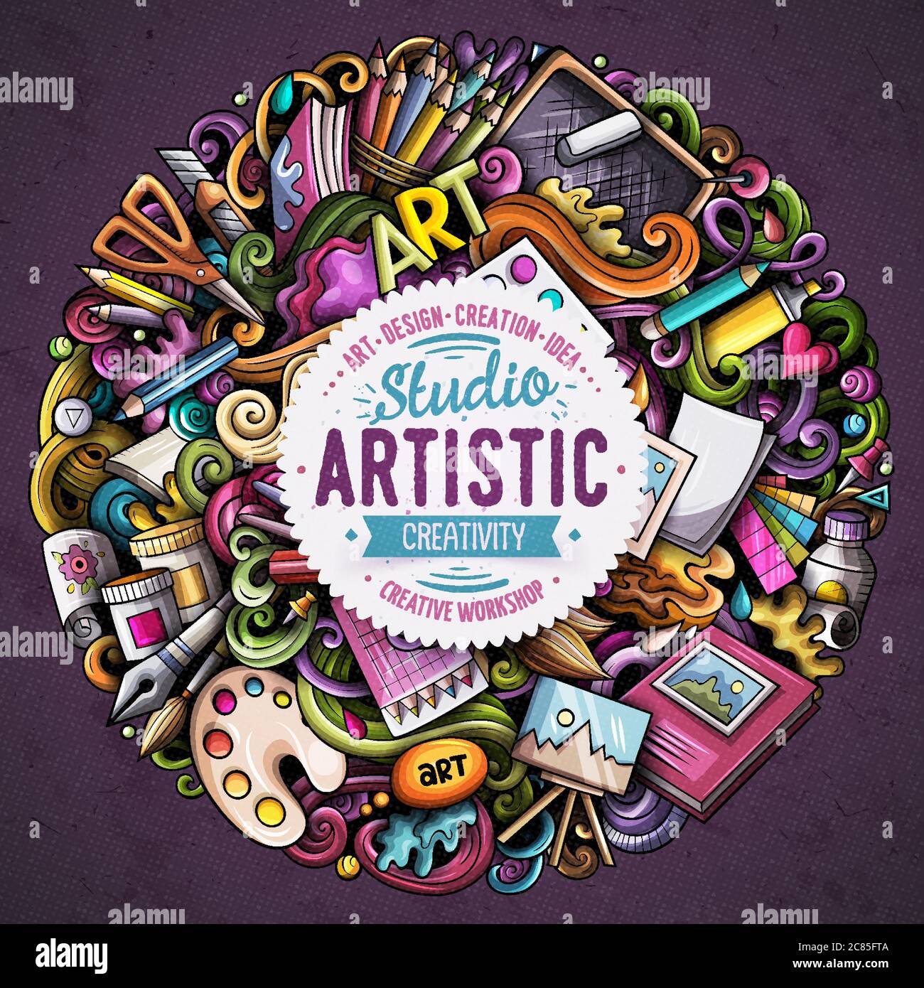 Cartoon vector doodles Art and Design illustration Stock Vector Image ...