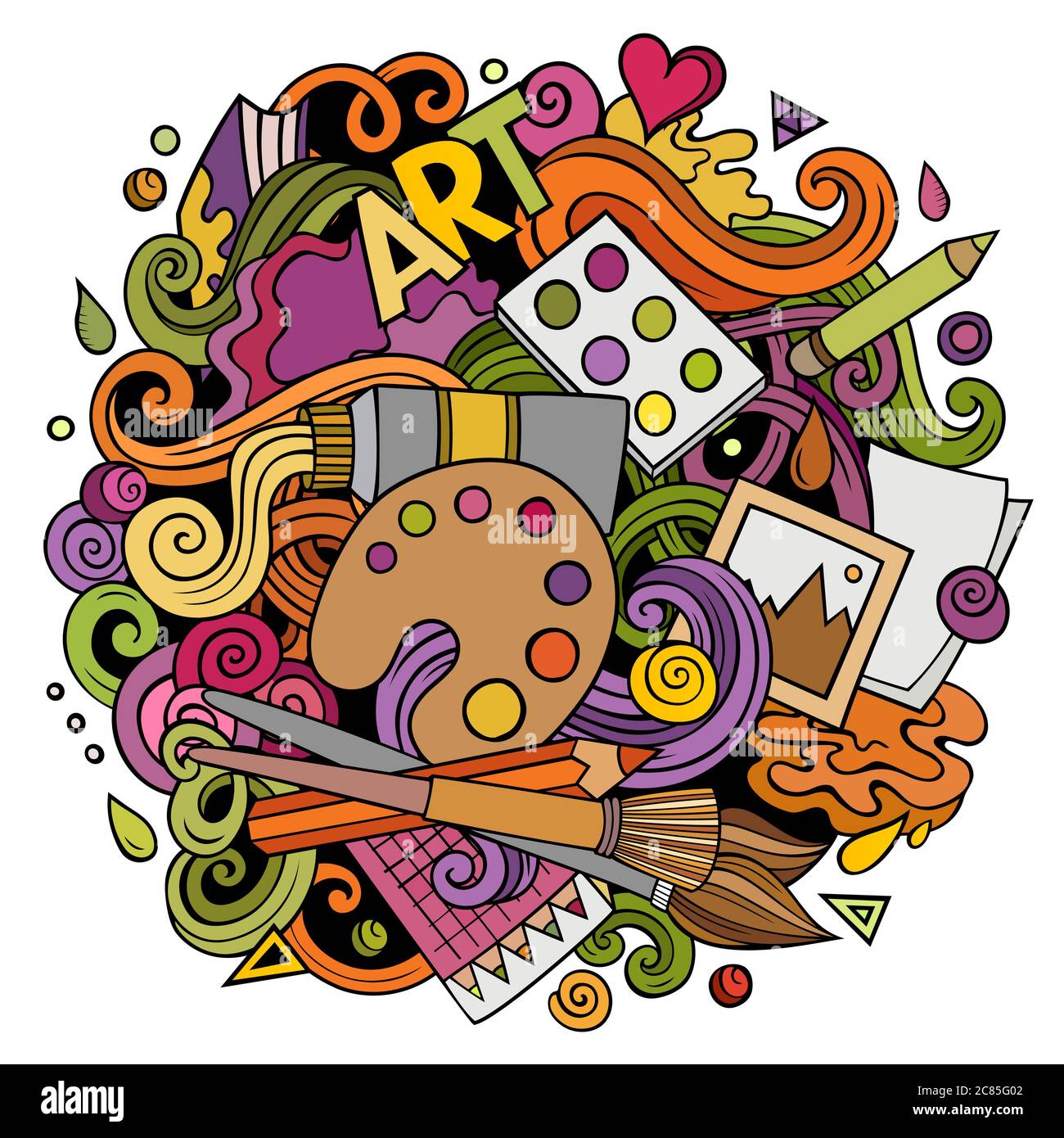 Cartoon vector doodles Art and Design illustration Stock Vector Image ...