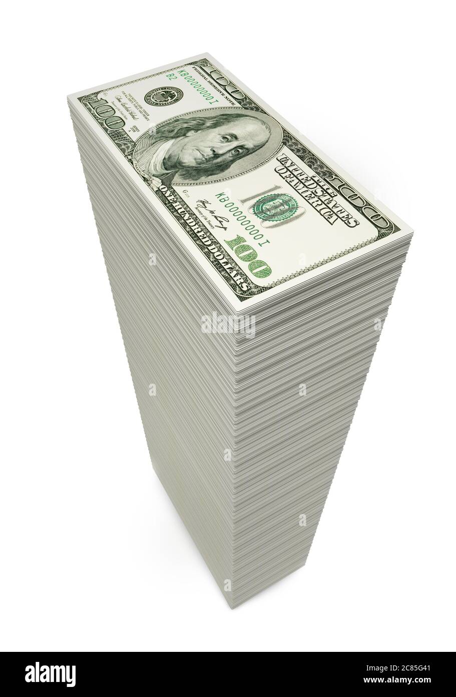 Dollars stack isolated on white Stock Photo - Alamy