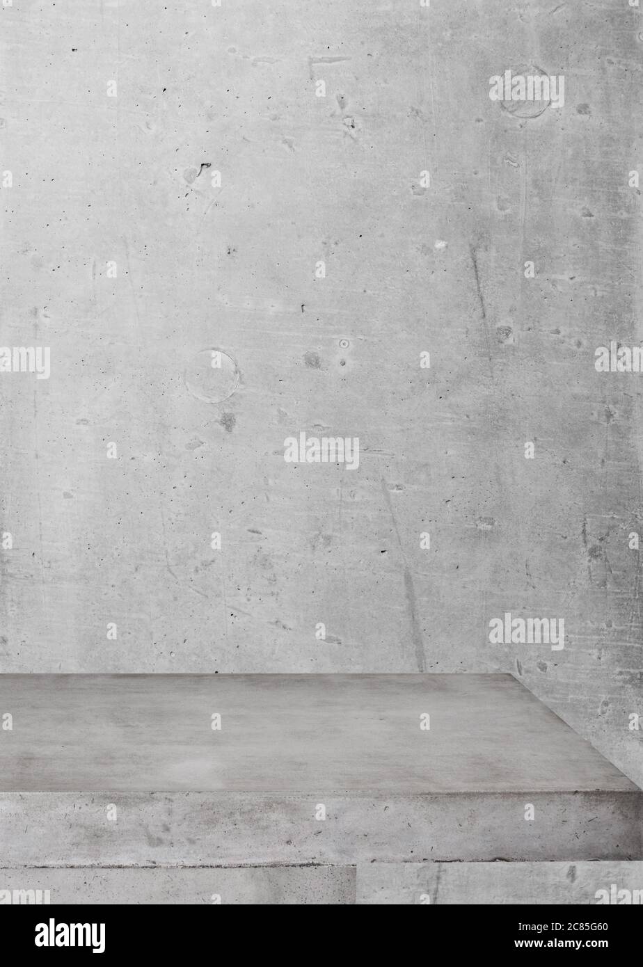Empty concrete table and wall Stock Photo - Alamy