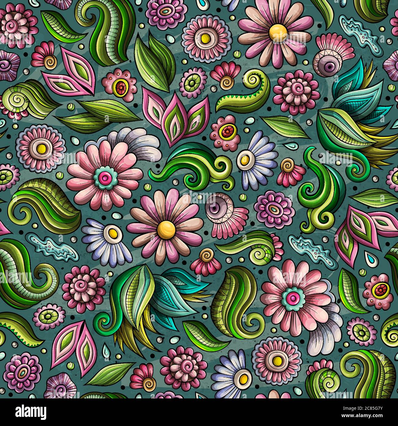 Cartoon cute hand drawn Spring seamless pattern Stock Vector Image ... Cartoon cute hand drawn Spring seamless pattern Stock Vector Image ...