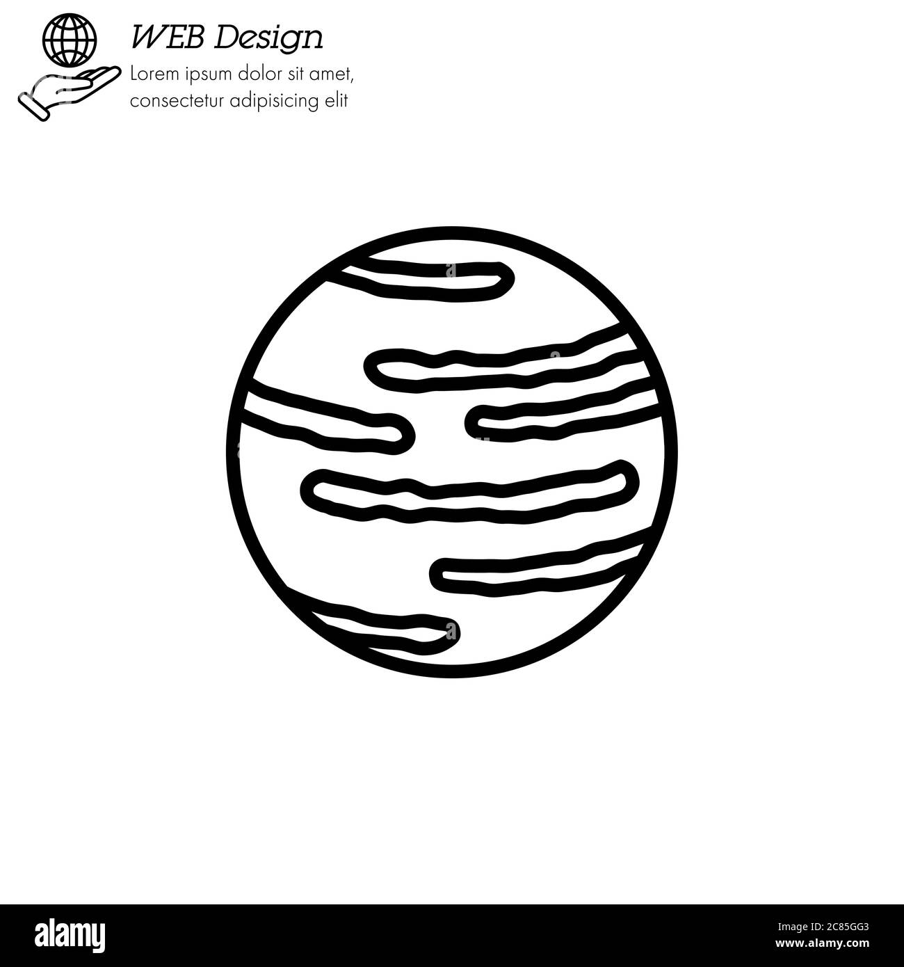 Neptune planet icon thin line, linear, outline vector. Neptune planet ... Neptune planet icon thin line, linear, outline vector. Neptune planet ...