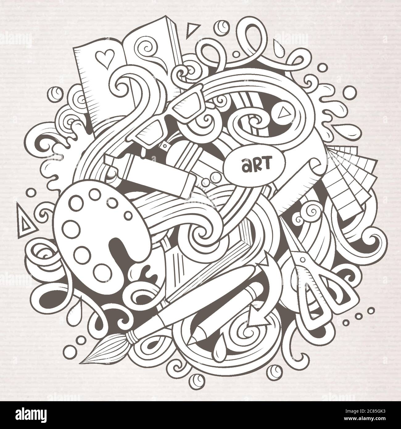 Cartoon vector doodles Art and Design illustration Stock Vector Image ...