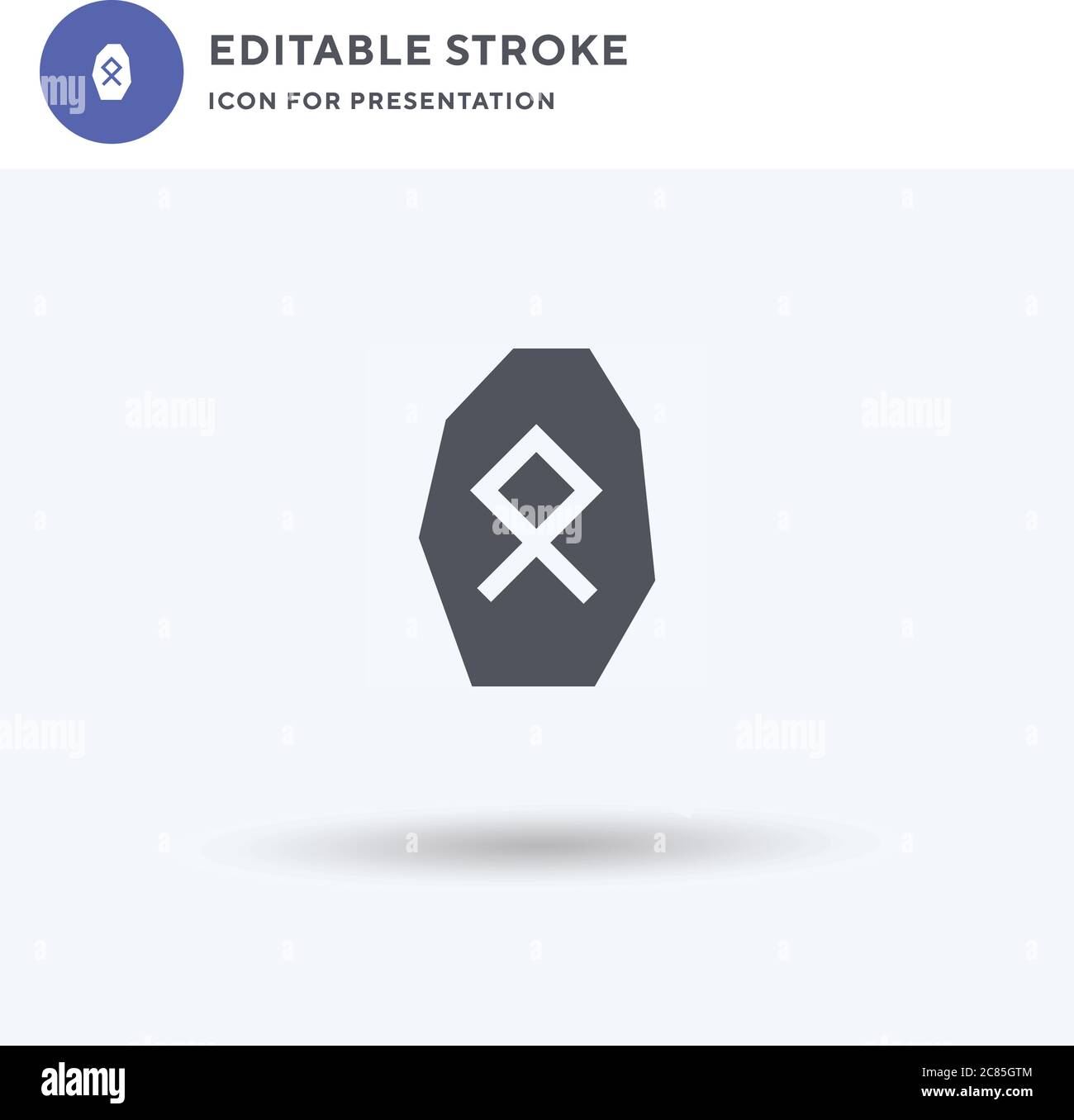 Rune icon vector, filled flat sign, solid pictogram isolated on white ...