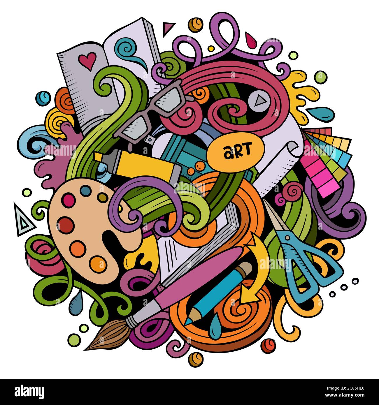 Cartoon vector doodles Art and Design illustration Stock Vector Image ...