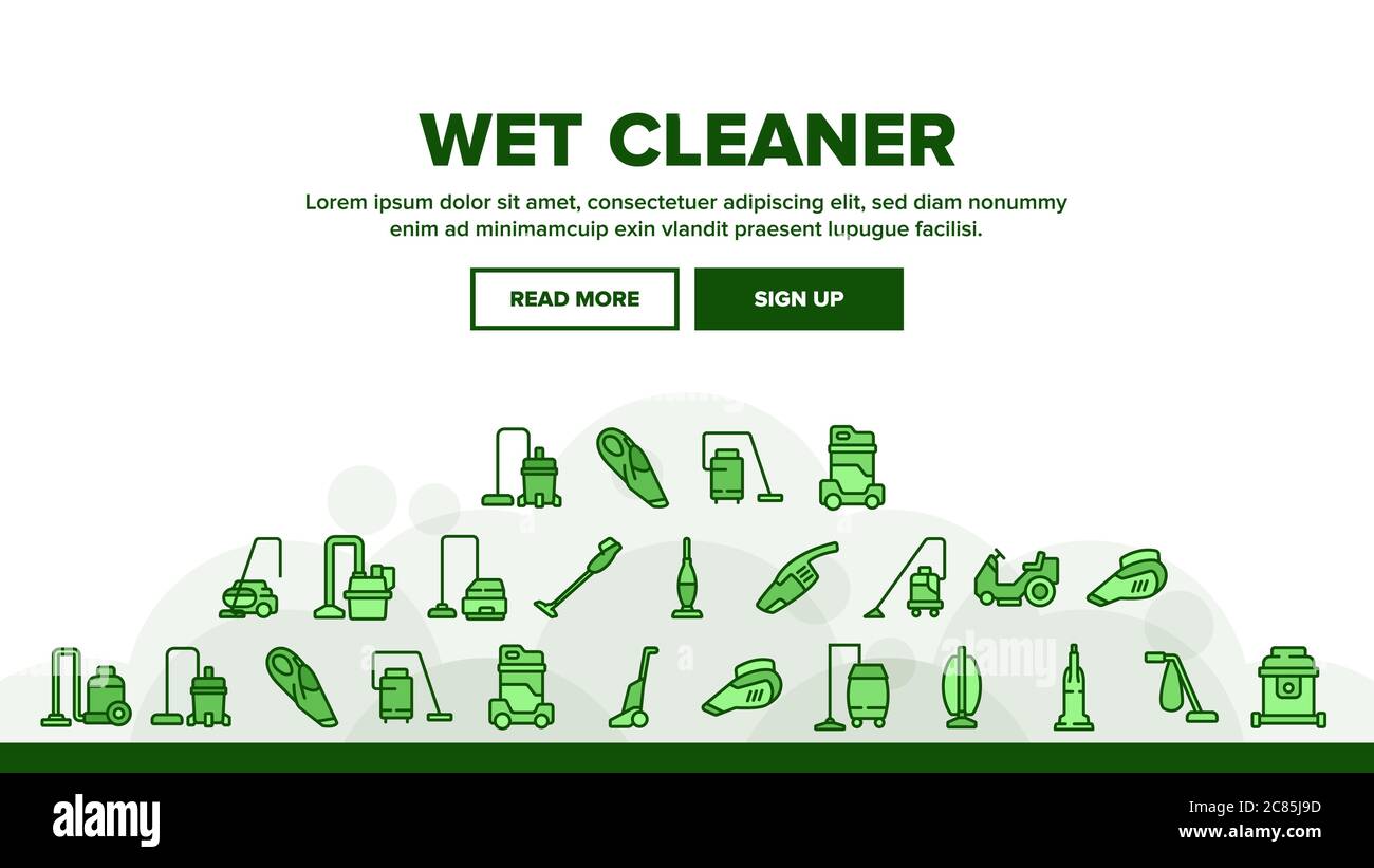 Wet Vacuum Cleaner Landing Header Vector Stock Vector Image & Art - Alamy