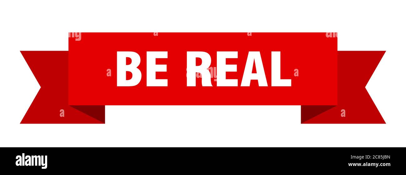be real ribbon. be real paper band banner sign Stock Vector Image & Art ...