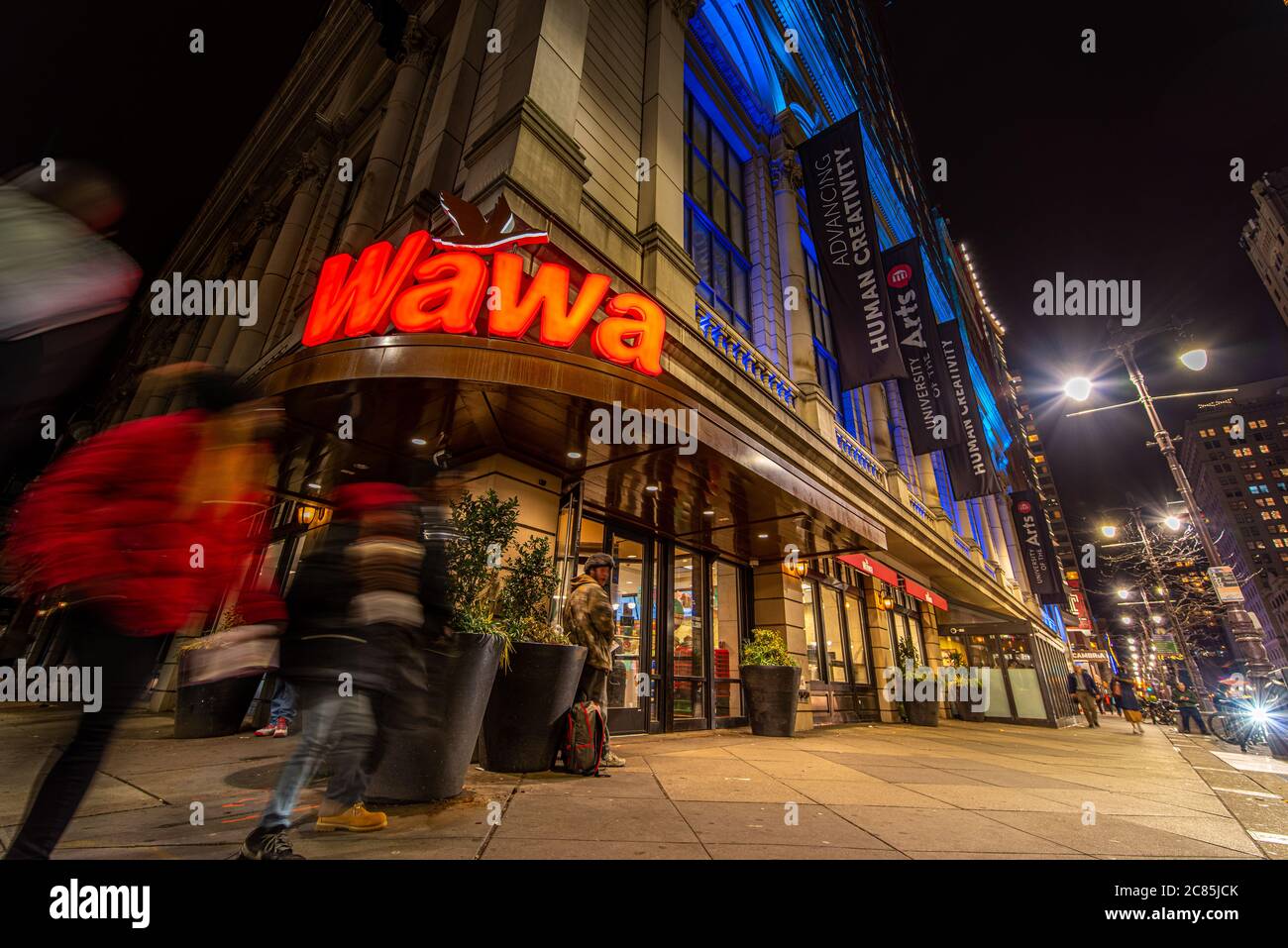 Philadelphia, PA--Feb 4, 2020; Time exposure captures blurred motion of ...