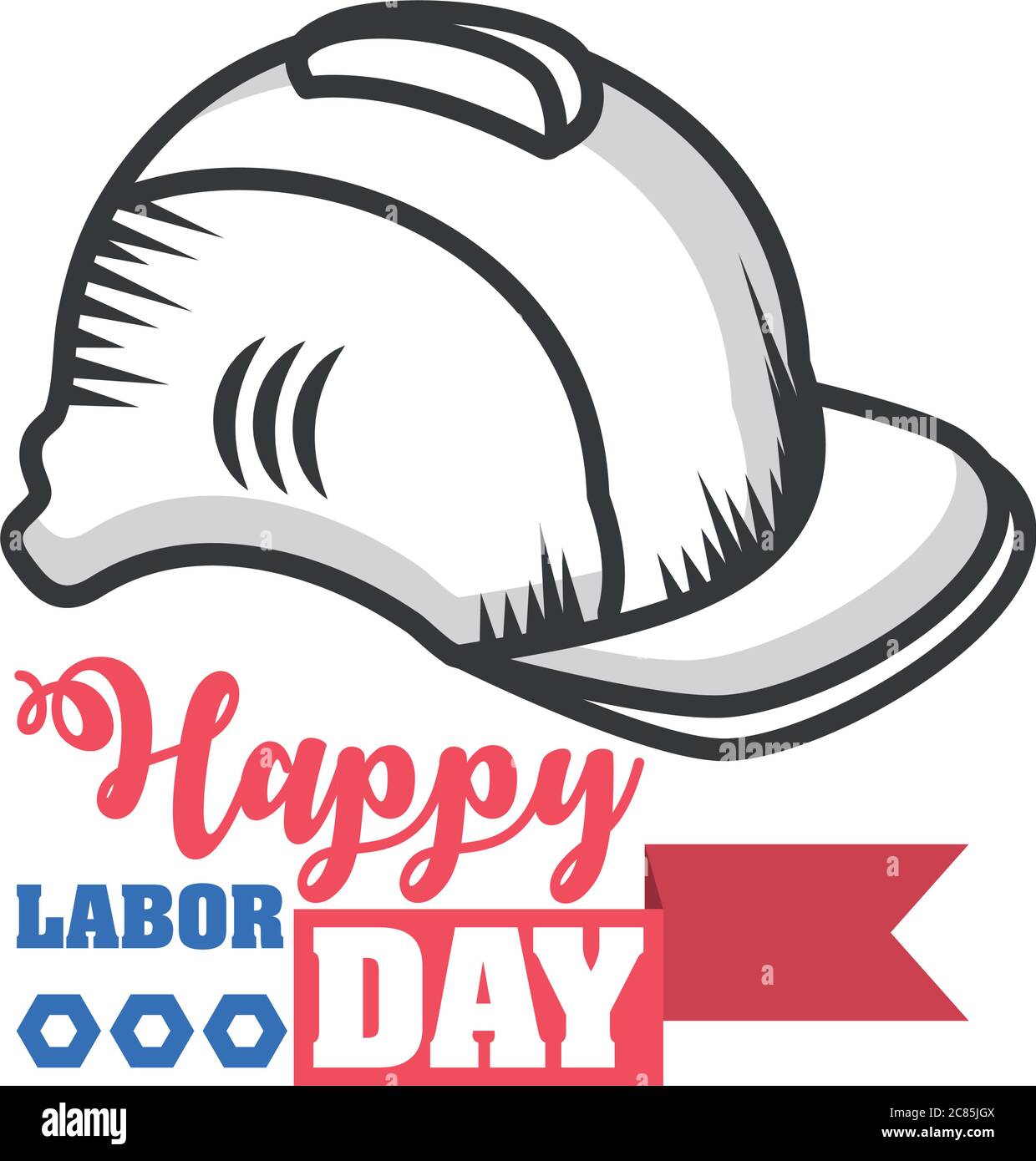 happy labor day celebration, helmet vector illustration design Stock ...
