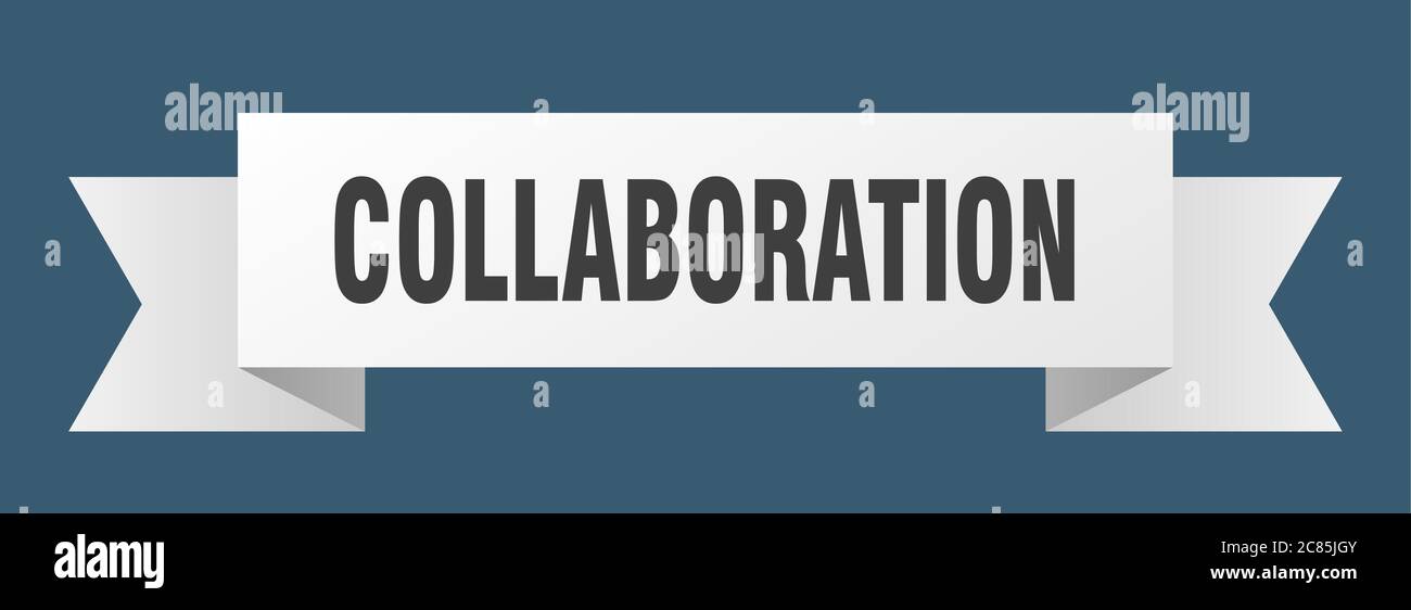 collaboration ribbon. collaboration paper band banner sign Stock Vector ...