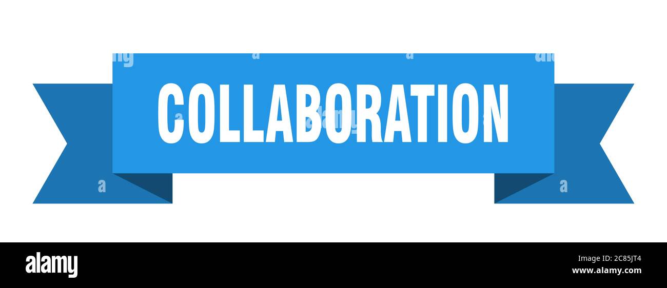 collaboration ribbon. collaboration paper band banner sign Stock Vector ...