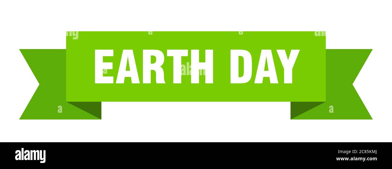 earth day ribbon. earth day paper band banner sign Stock Vector Image ...