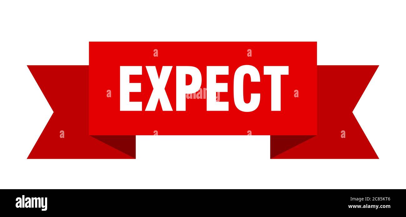expect ribbon. expect paper band banner sign Stock Vector Image & Art ...
