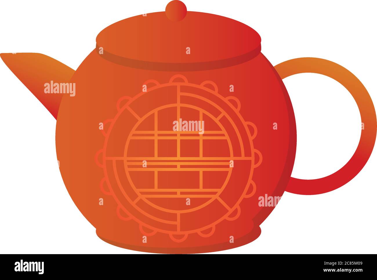 teapot chinese on white background vector illustration design Stock ...