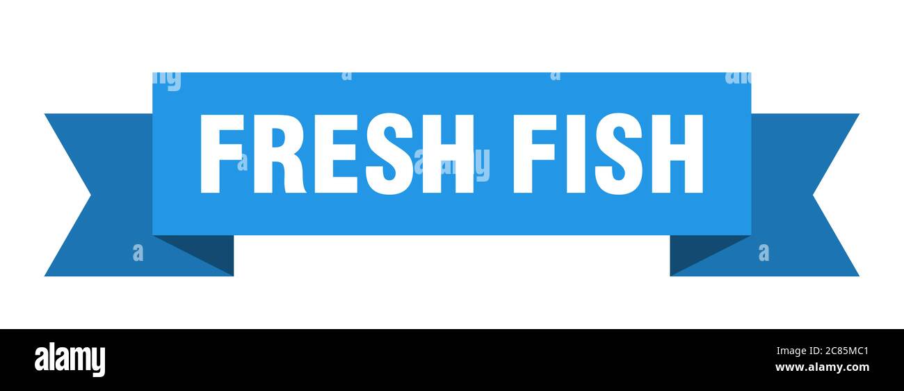 fresh fish ribbon. fresh fish paper band banner sign Stock Vector Image ...