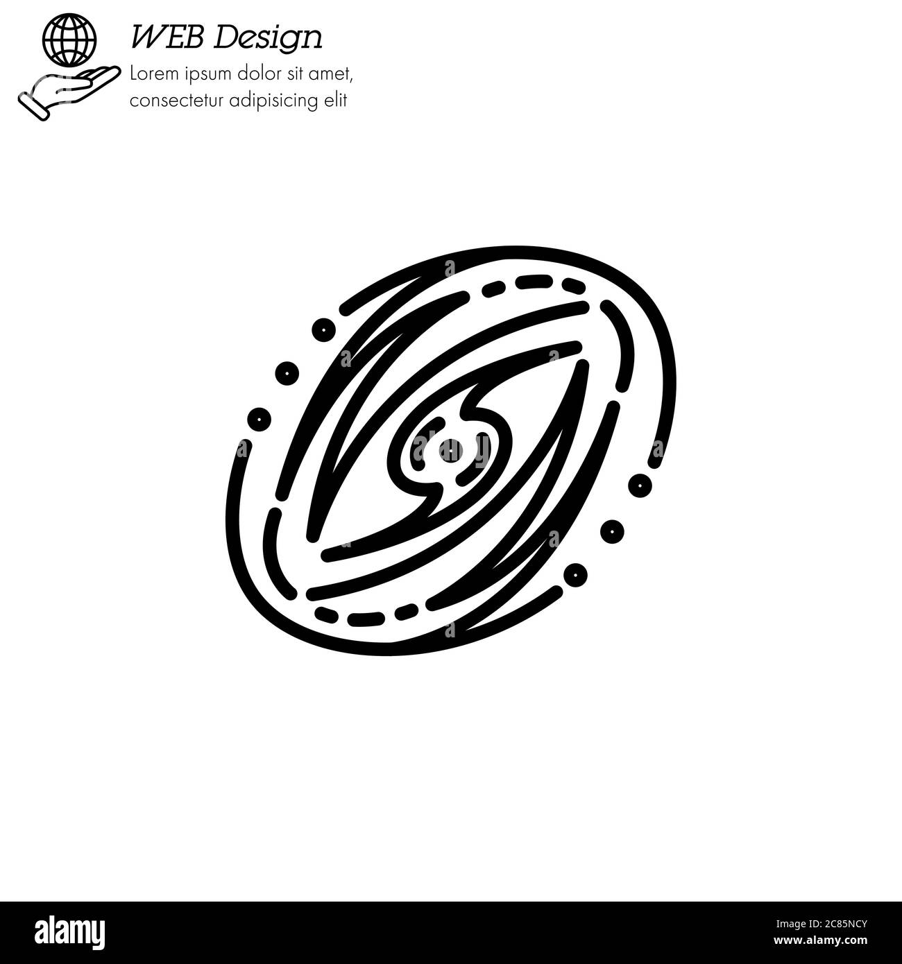 Galaxy icon thin line, linear, outline vector. Galaxy simple sign, logo ...