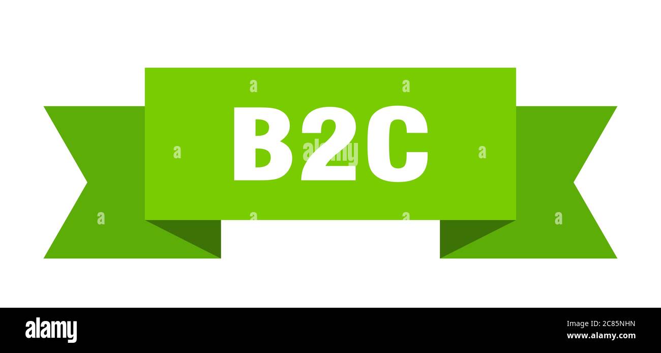 b2c ribbon. b2c paper band banner sign Stock Vector Image & Art - Alamy