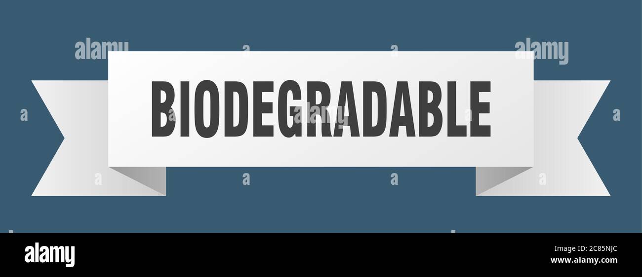 biodegradable ribbon. biodegradable paper band banner sign Stock Vector ...