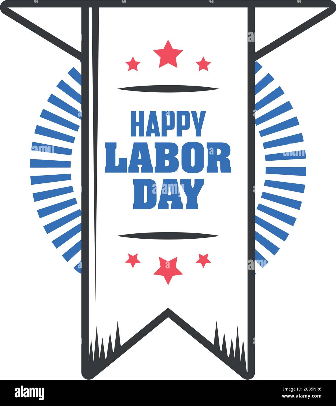 label happy labor day celebration on white background vector ...