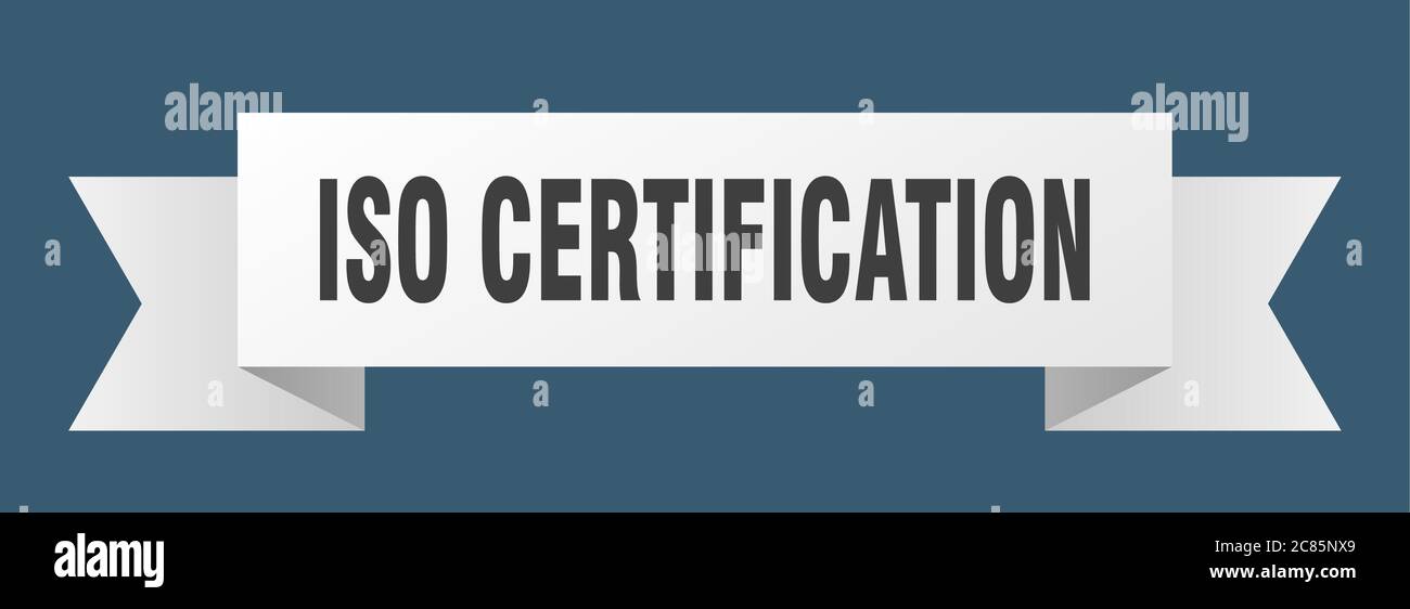 iso certification ribbon. iso certification paper band banner sign ...