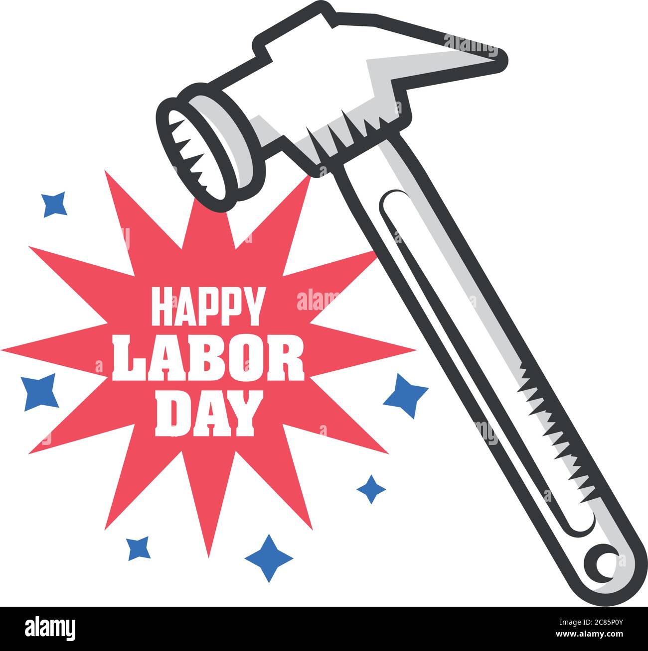 happy labor day celebration, hammer tool vector illustration design ...