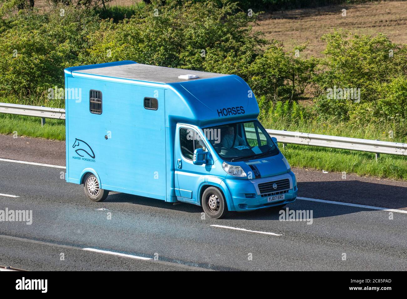 Blue Fiat Ducato LCV horsebox van; Coach built and conversion equine ...